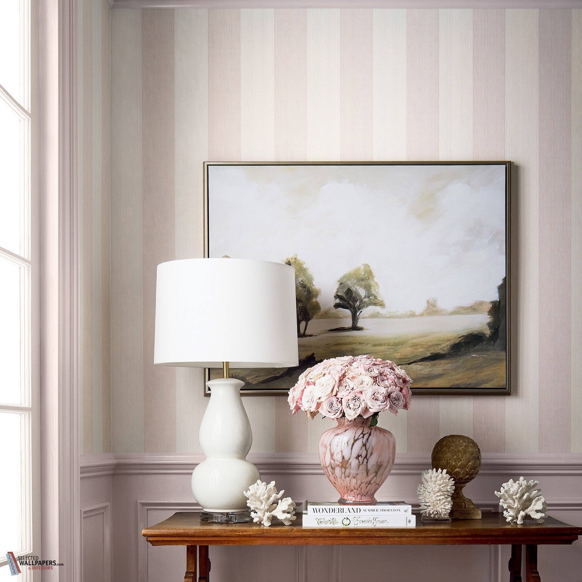 Evan Stripe wallpaper Thibaut – Selected Wallpapers & Interiors