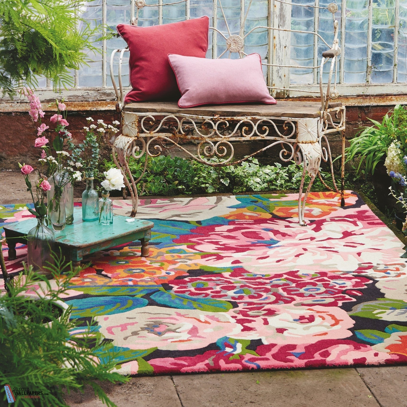 Rose & Peony rug Sanderson | Rug Rose & Peony 045005 – Selected ...