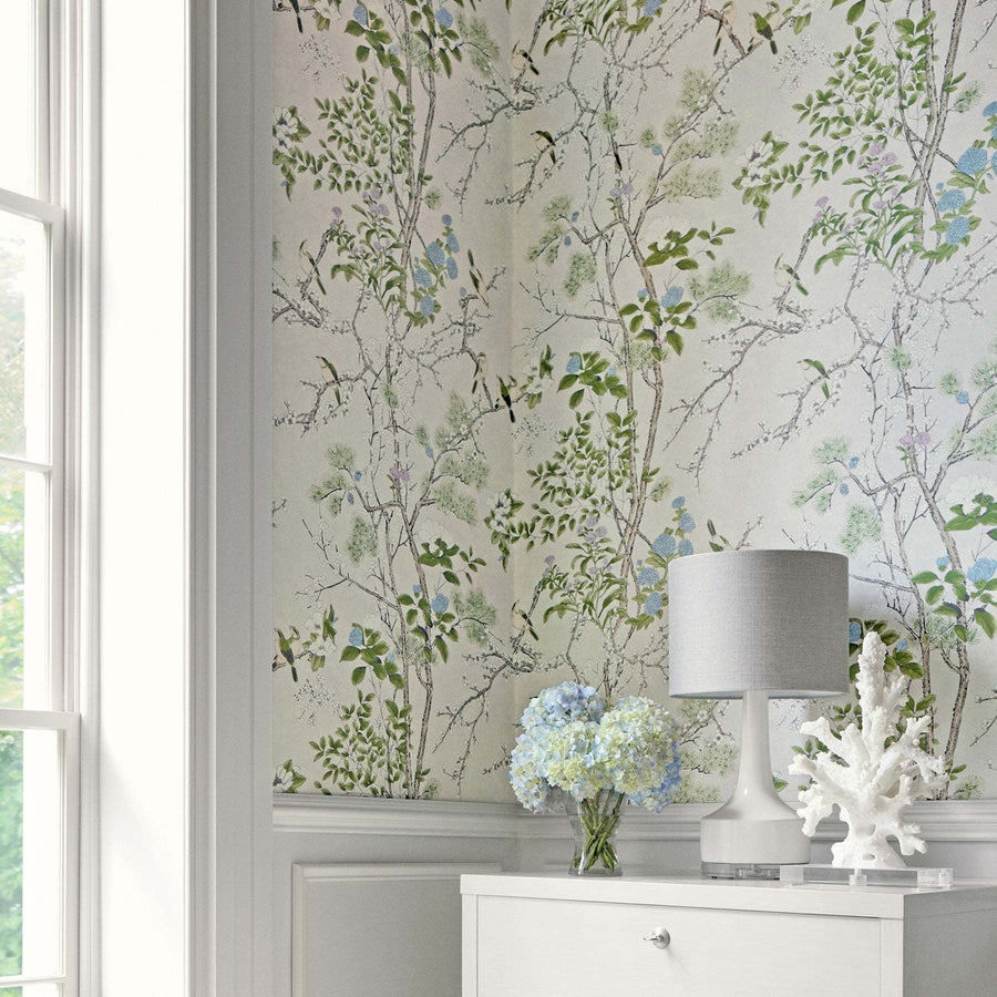 Jardin Bloom Mural wallpaper Thibaut | Wallpaper Jardin Bloom Mural ...
