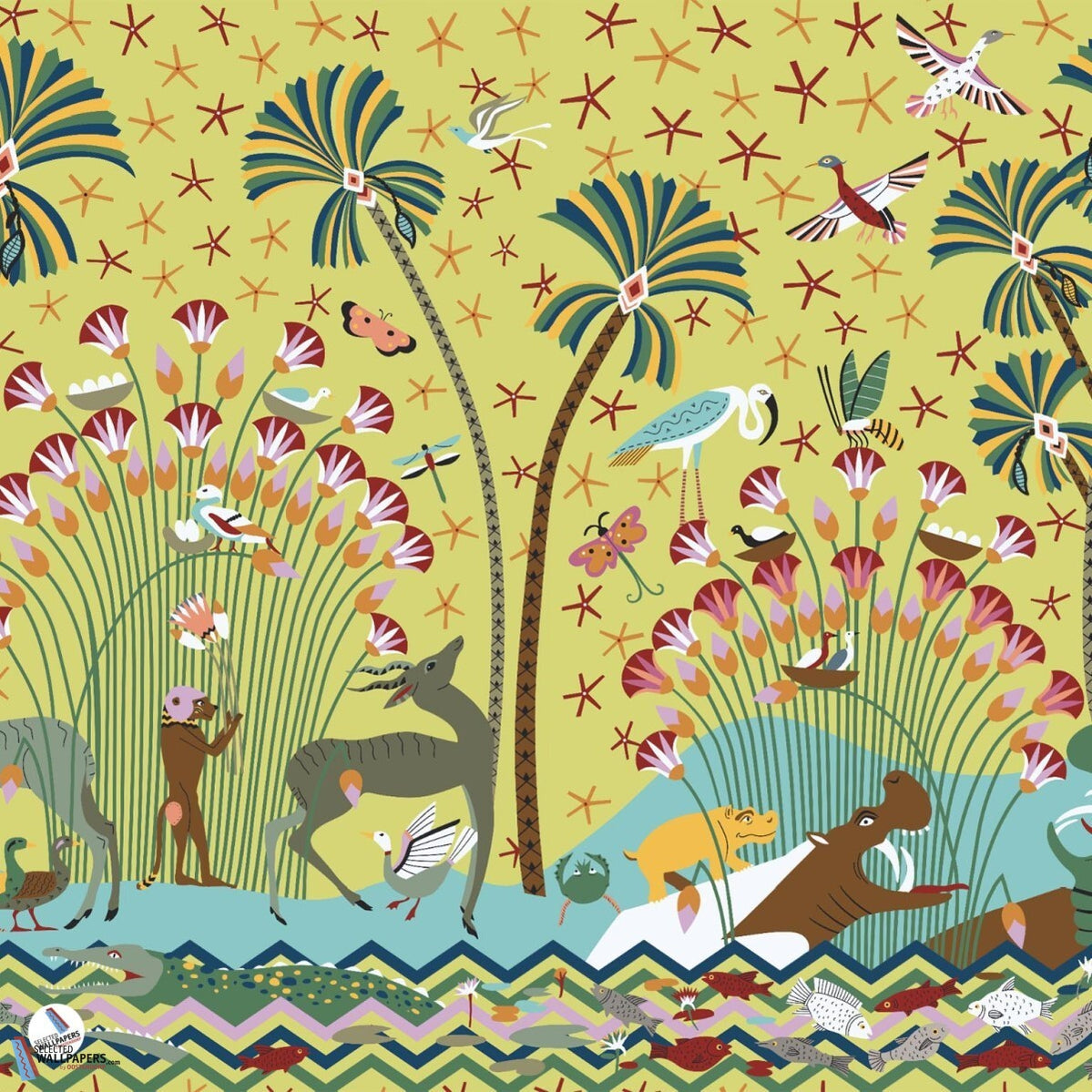 La Faune et La Flore behang van Pierre Frey | Behang FP894001 ...