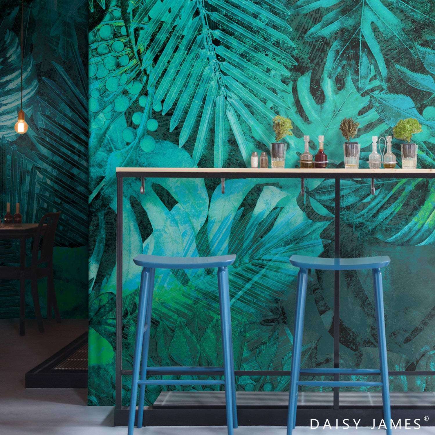 The Viridity Turqoise Wallpaper Daisy James | Wallpaper The Viridity T ...